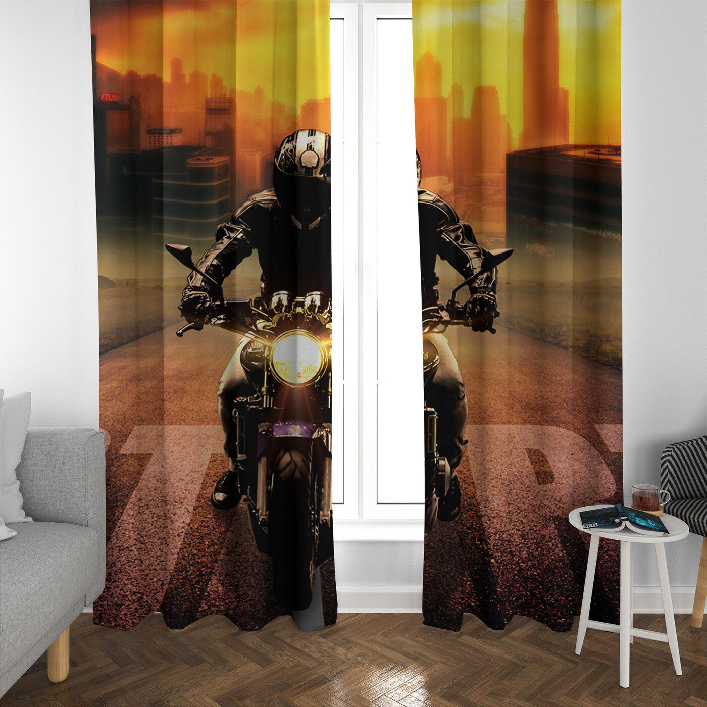 Фотошторы из габардина, 290х260см
