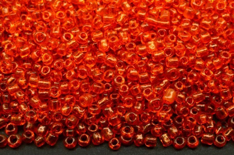 Бисер китайский круглый размер 12/0, цвет 0009В оранжевый прозрачный, 450г