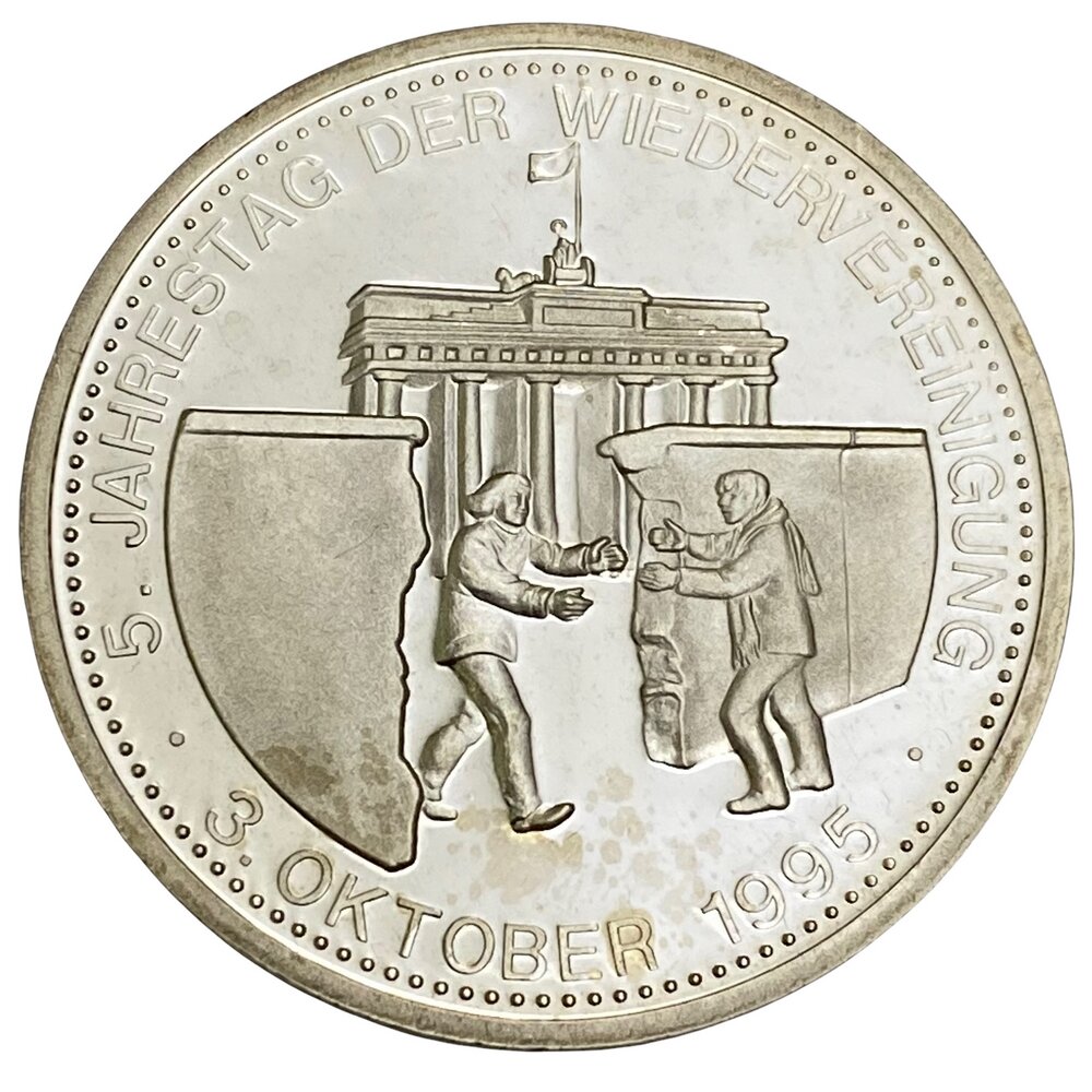 Германия, настольная медаль "5 лет объединенная Германия" 1995 г.