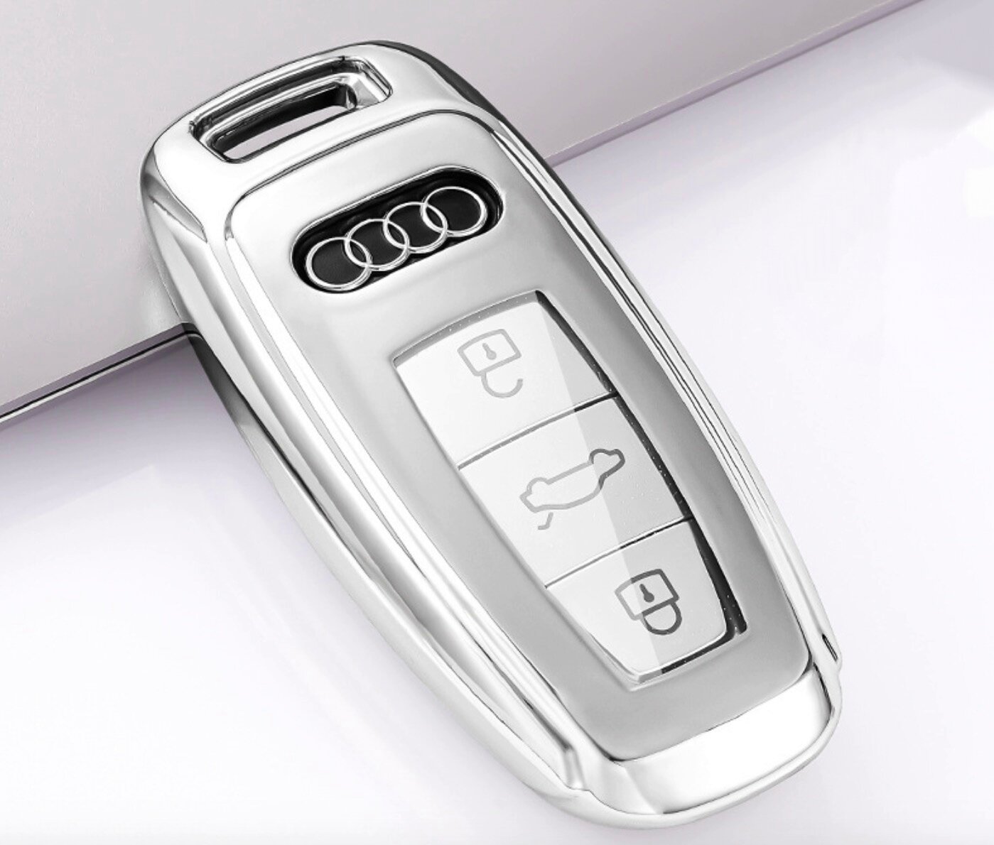 Защитный чехол MyPads M-237434 с вырезом под логотип для автомобильного смарт ключа Audi Ауди А3 А4 А5 А6 А7 А8 Q3 Q5 Q7 Q8 L 2020 21 22 23 года вы.