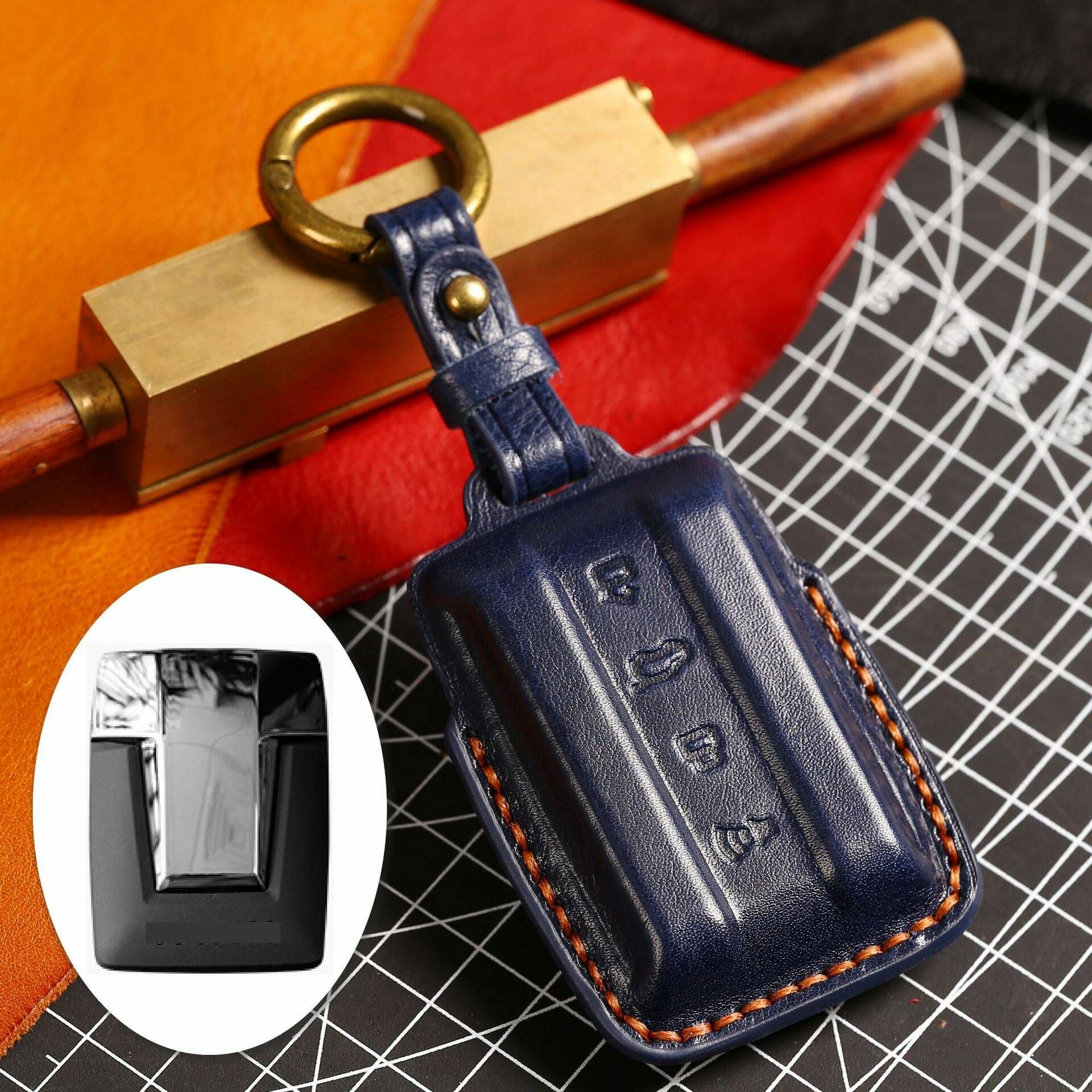 Роскошный кожаный синий чехол MyPads M-372841 для смарт ключа автомобиля Tank 300 500 танк