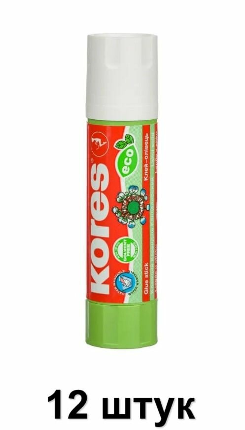 Kores Клей-карандаш Glue-eco, 10 г, 12 шт