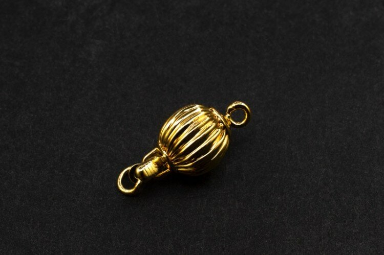 Замок-защелка Круглый 17х8мм, отверстие 1,5мм, цвет золото, латунь, 06-045, 1шт