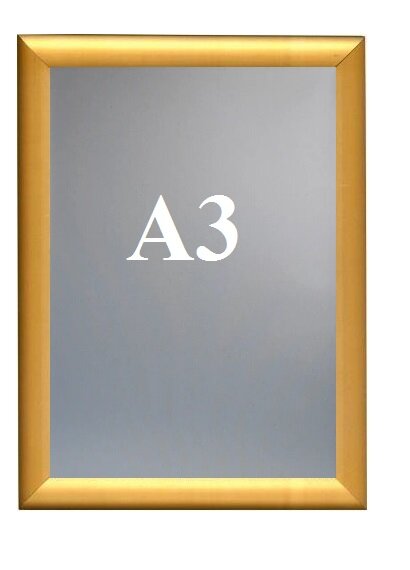 Рамка 29.7*42 А3 алюминий Клик Золото 25мм