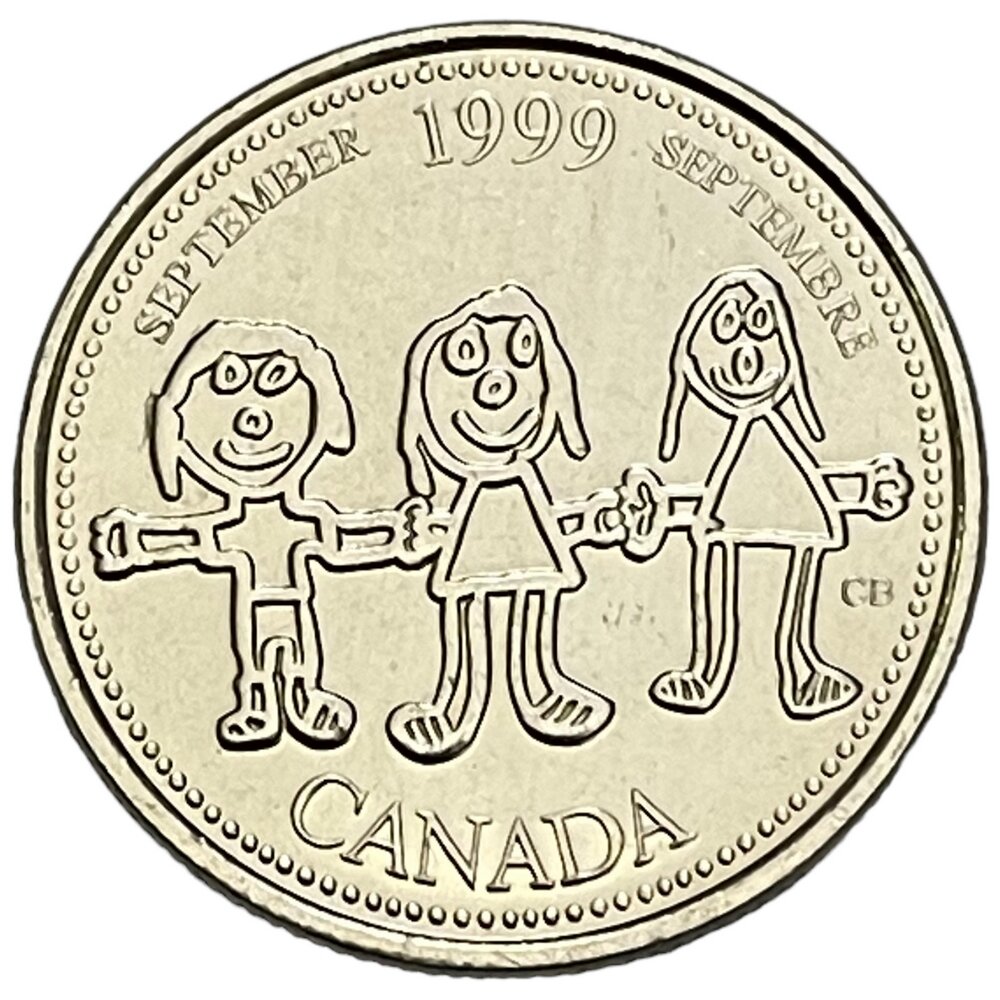 Канада 25 центов 1999 г. (Миллениум - Сентябрь, мир глазами детей)