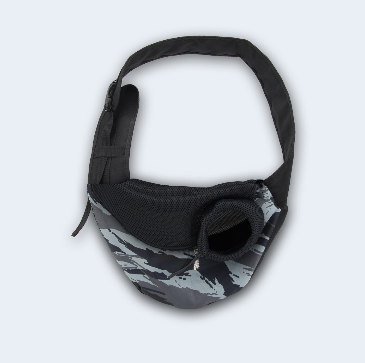 Слинг для животных Melenni Эконом XS серый камуфляж/черная сетка, 33Х19Х9, см; Вес: 220 гр.