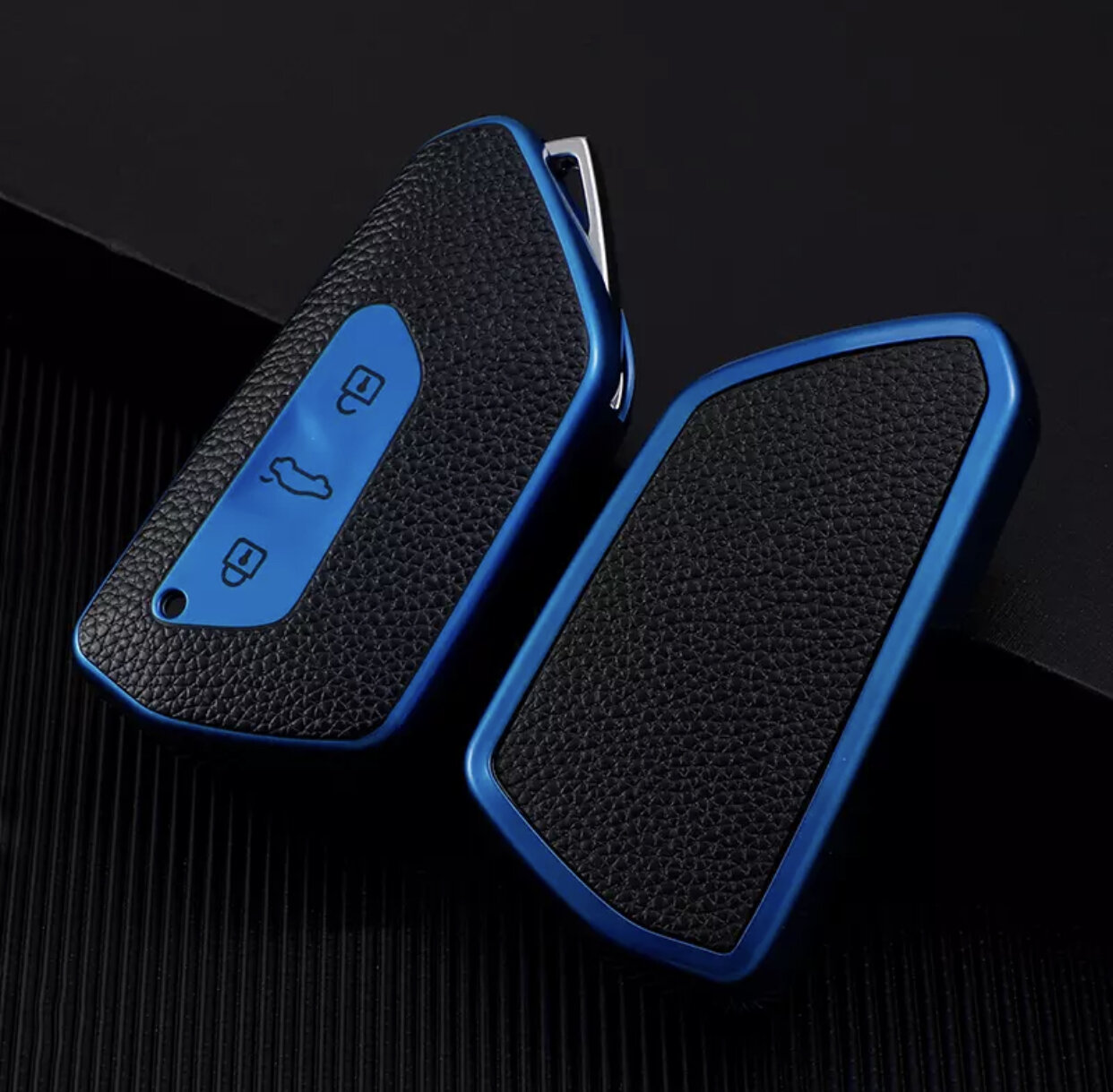 Чехол на не выкидной ключ TPU Skoda / Шкода A8 blue