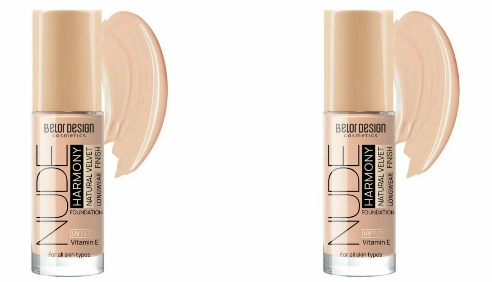 Belor design тональный крем nude harmony 203, 2 шт