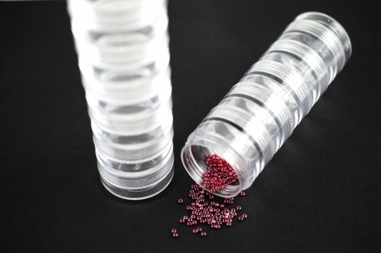 Контейнер для мелочей круглый, диаметр 3,9см, высота 12см, 6 секций, пластиковый, 1005-066, 1шт