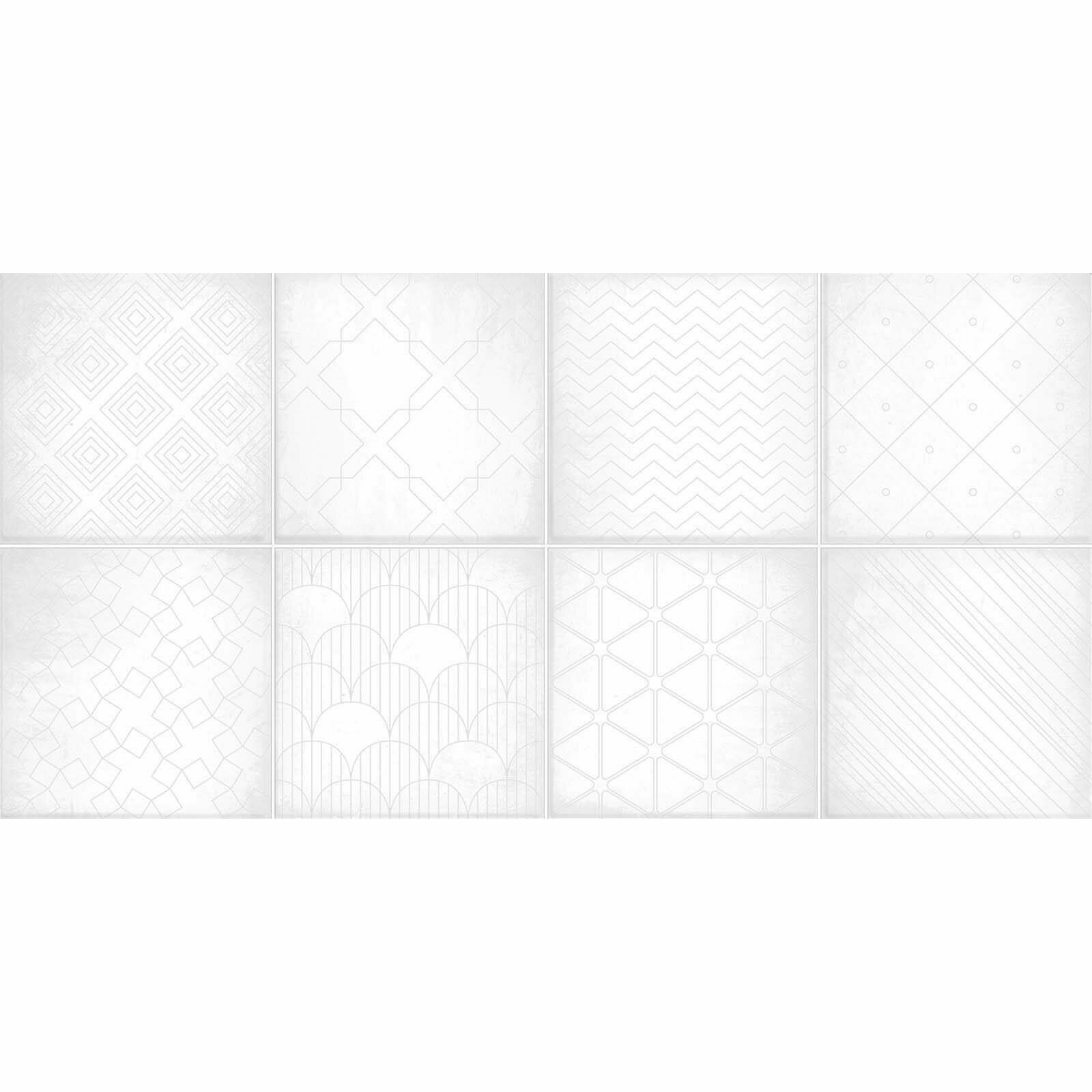 Керамическая плитка Alma ceramica Richard 25x50 см глянцевая белый серый для стен TWU09RCD010