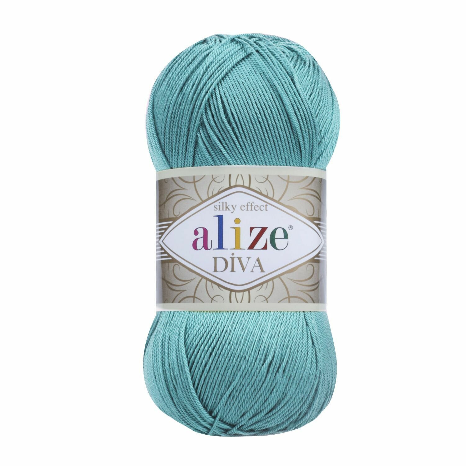 Пряжа ALIZE DIVA, св. голубая бирюза - 376, 100% микрофибра, 5 мотков, 100 г, 350 м.