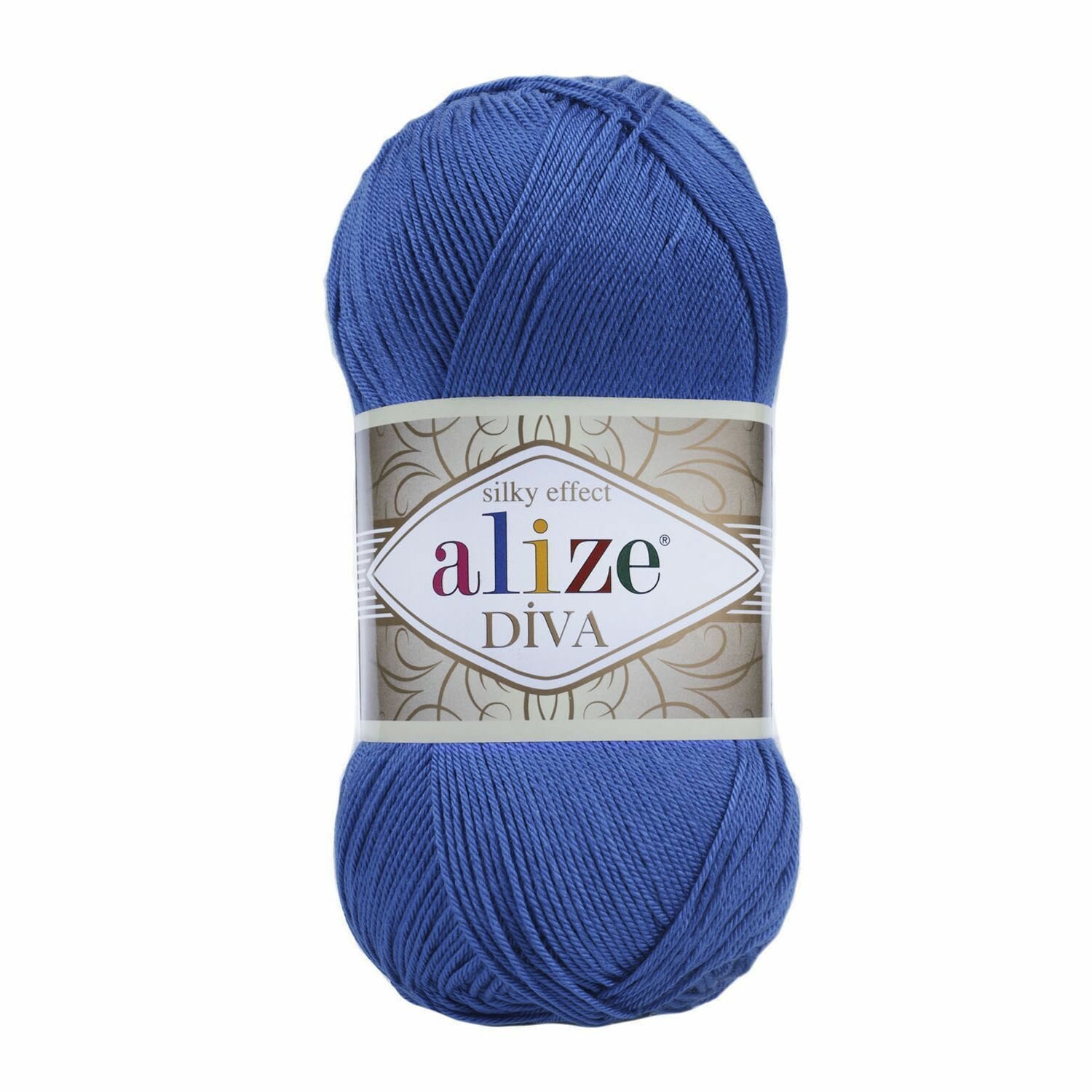 Пряжа ALIZE DIVA, ярко-синий - 132, 100% микрофибра акрил, 5 мотков, 100 г, 350 м.