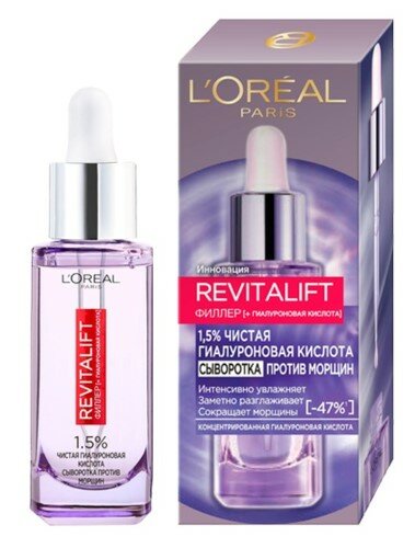 Loreal paris revitalift филлер (+гиалуроновая кислота) сыворотка для лица и шеи против морщин 30 мл