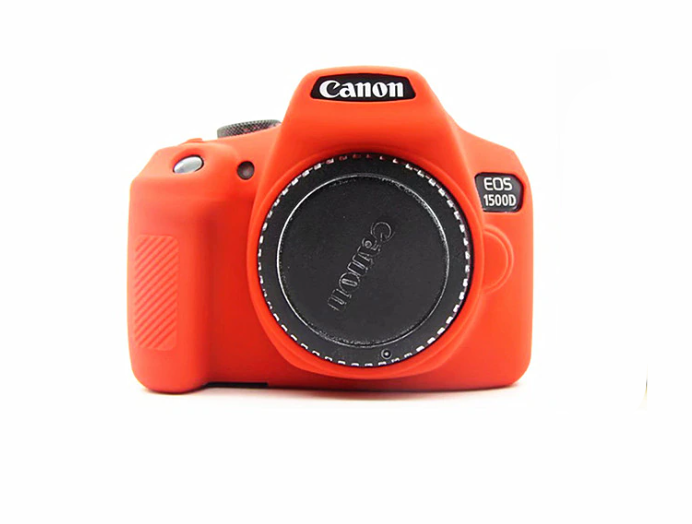 Защитный силиконовый чехол MyPads Antiurto для фотоаппарата Canon 1300D/ 1500D из мягкого качественного силикона красный