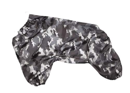 Комбинезон-дождевик для ШИ-ТЦУ кобеля, повышенной прочности, цвет серый камуфляж