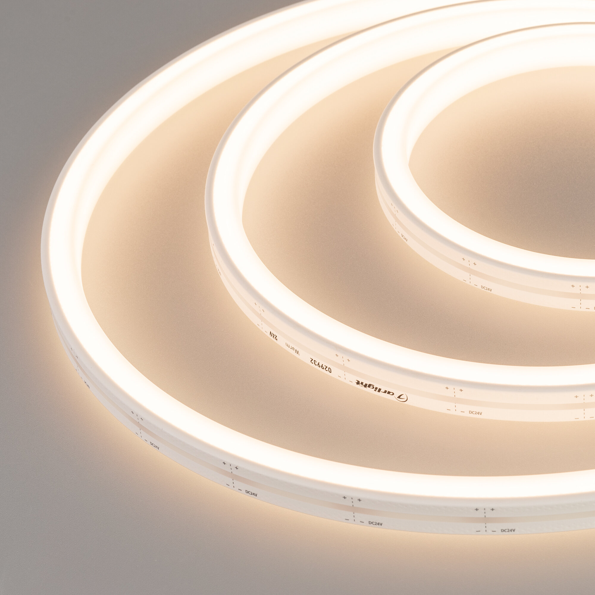 Гибкий неон Arlight Лента герметичная MOONLIGHT-TOP-U-A156-13x12mm 24V Warm2200 (11 W/m, IP67, 5m, wire x2) (Arlight, Боковой вывод кабеля), 5м