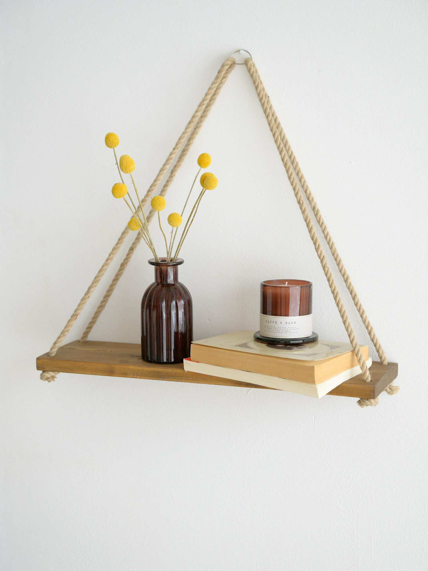 Деревянная Полка настенная прямая навесная (подвесная) TRAVA_DECOR (для книг и цветов в комнату кухню детскую туалет баню) покрыта лаком.