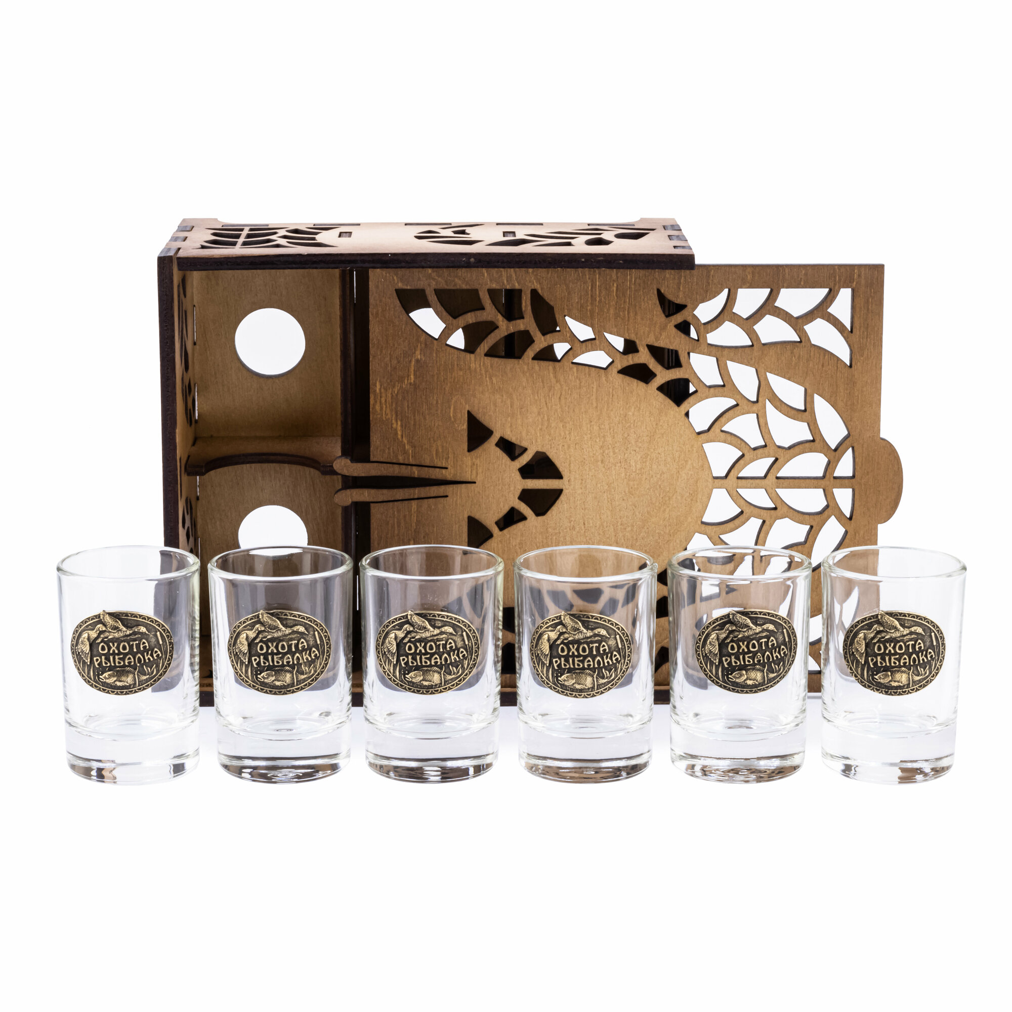 Набор рюмок охота - рыбалка (ВхШхД 7см./5см./5см.)