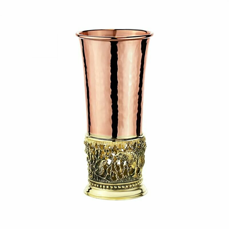 Кольчугинский мельхиор Стопка "Глухари" медная кованая (КМ729СТ06)