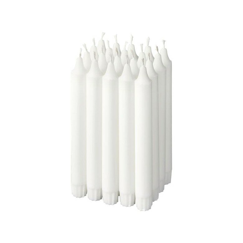 Свеча IKEA "Джубла", неароматизированная, неоплывающая, цилиндрическая, белая, 20шт.