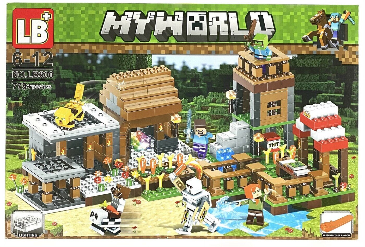 Конструктор LB+ Minecraft "Дом Стива" со световым эффектом, 778 деталей, Майнкрафт