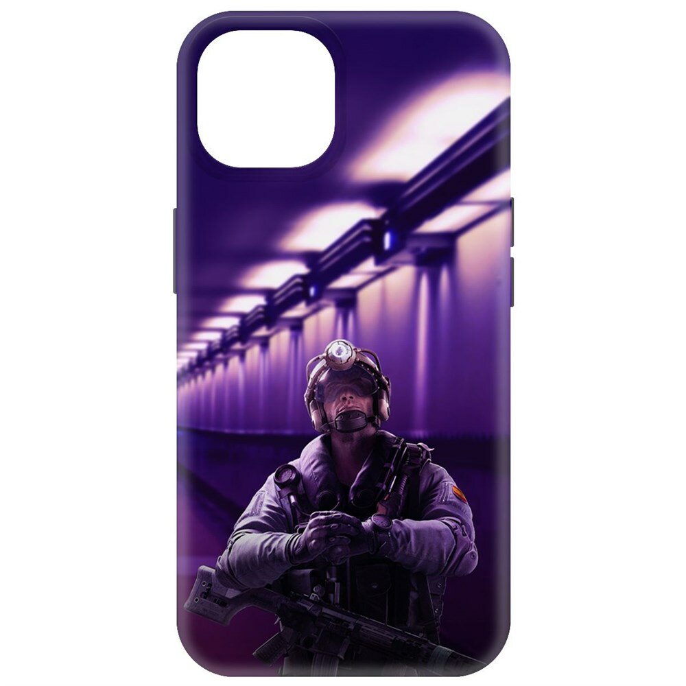 Чехол-накладка Krutoff Soft Case Cтандофф 2 (Standoff 2) - Неон для iPhone 15 черный