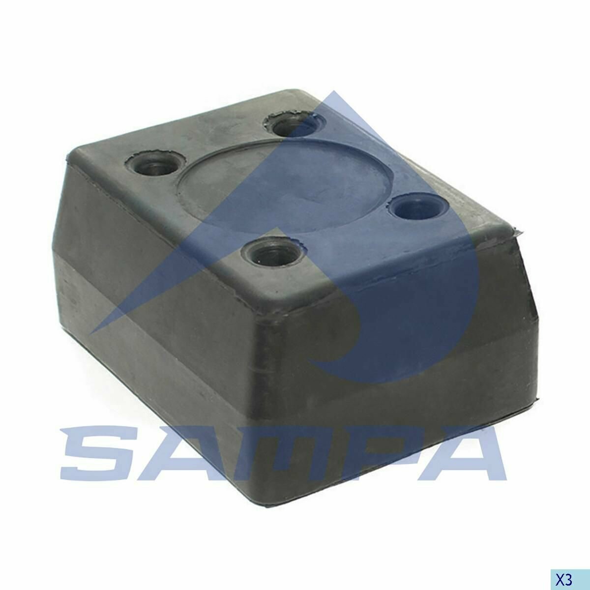 Отбойник прицепа SCHMITZ 125х165х78 (четыре отверстия) 091.209 SAMPA