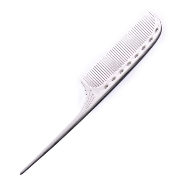 Расчёска с хвостиком Y.s.park 105 white, белая, общая длина-19 см