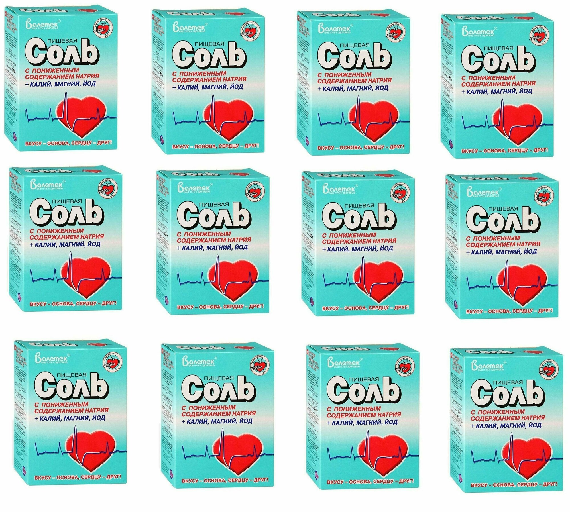 Набор соли Setra, с пониженным содержанием натрия, калия, магния и йода, 350 г, 12 уп