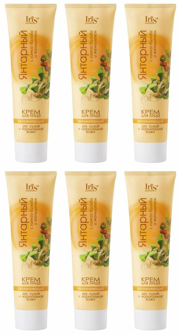 Iris Крем для лица янтарный с женьшенем и гинго-билоба100 мл,6 шт