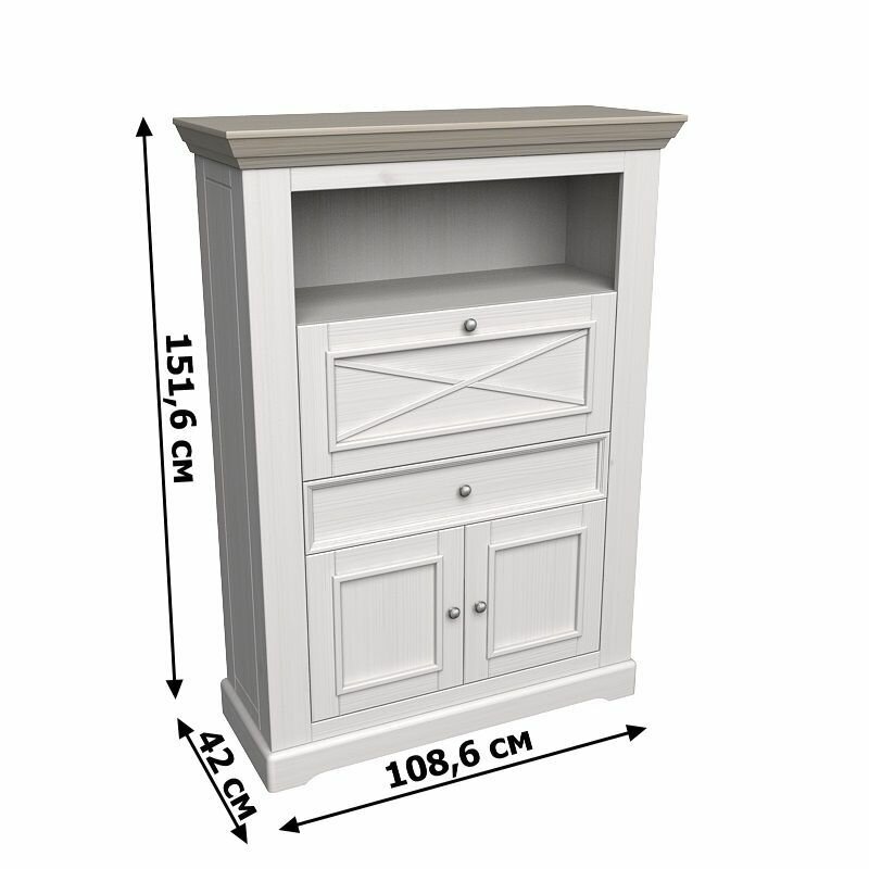 Комод деревянный Форест 3 двери 1 ящик 108,6х42х151,6 см