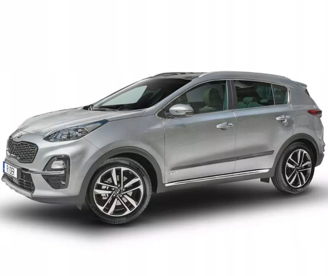 Молдинги Rider на двери для Kia Sportage IV, черные, матовые, 4 штуки в комплекте