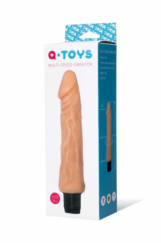 Реалистичный вибратор с венами-прожилками TOYFA A-Toys Multi-Speed – телесный