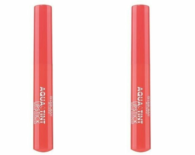 Тинт для губ, Deborah Milano, Aqua Tint Lipstick, тон 03 коралловый, 2.5 г, 2 шт