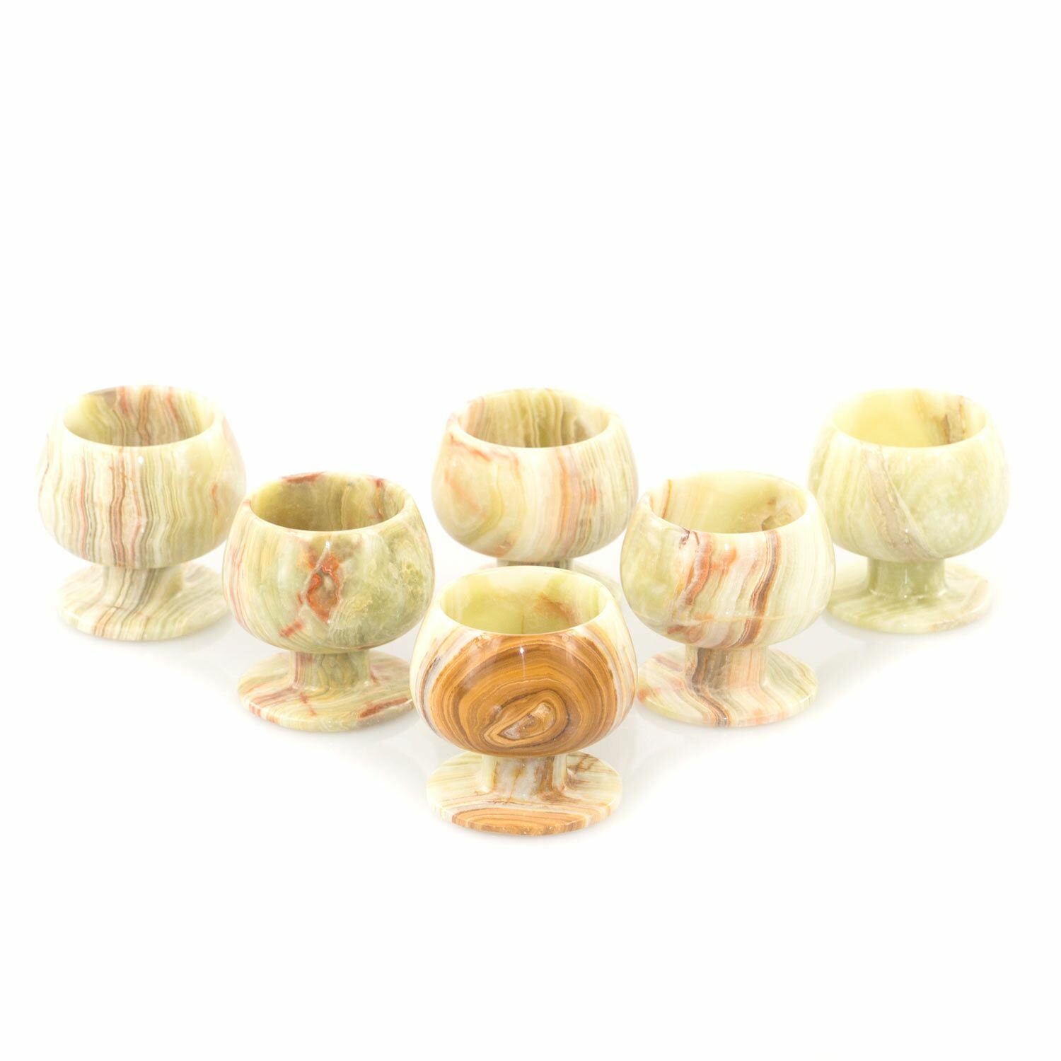 Рюмки для коньяка 55 мл набор 6 шт камень оникс 5,9х5,6 см в коробке (2,5х2,5) 121708