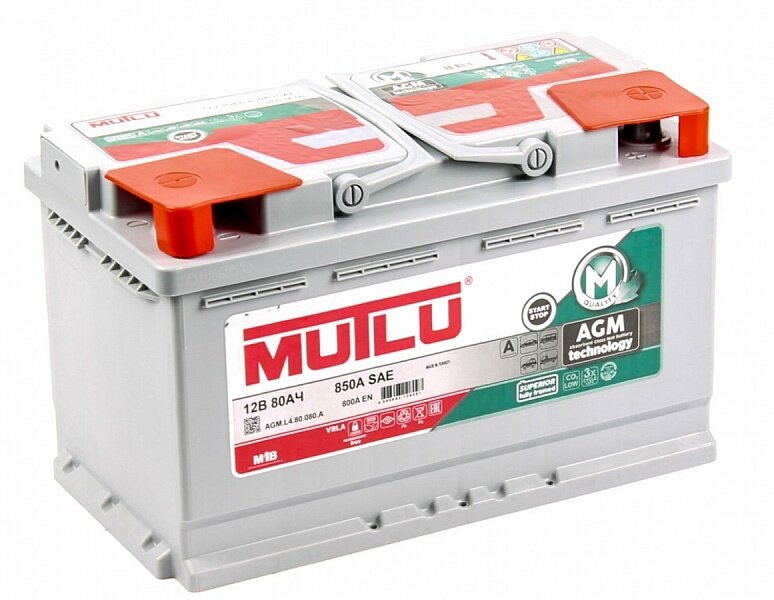 Аккумулятор MUTLU AGM 80.0 АЧ 800 A AGM обр. 315x175x190
