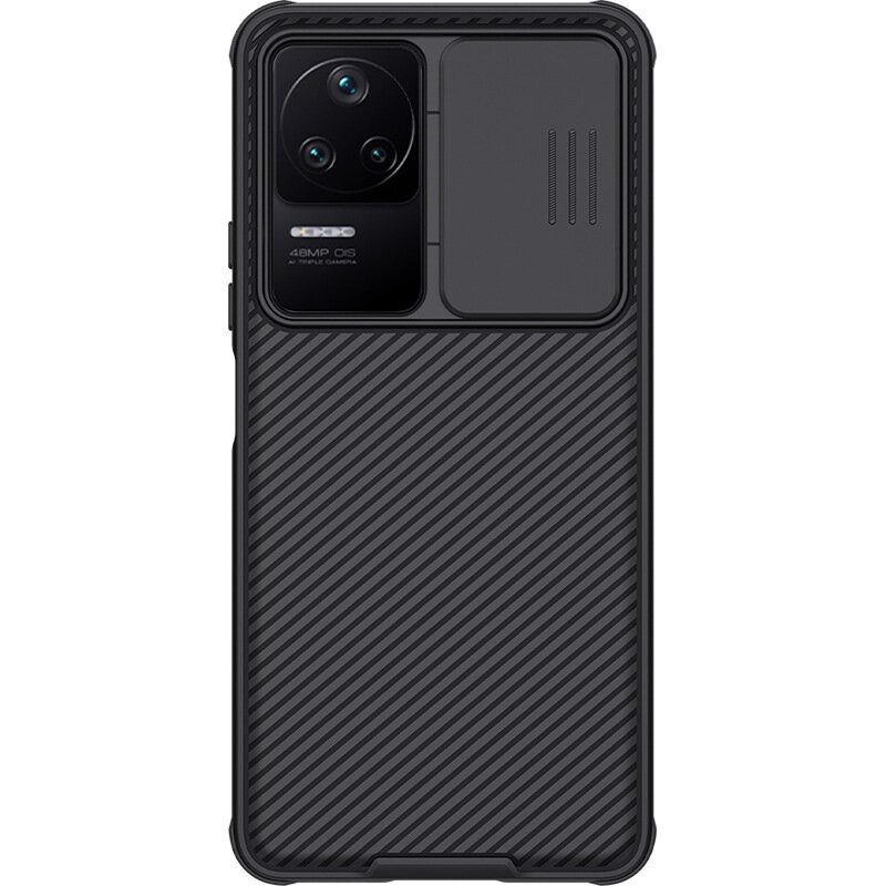 Чехол панель-бампер MyPads Tenda для Xiaomi Redmi K40S / Poco F4 из пластика и матовой отделкой под карбон черный