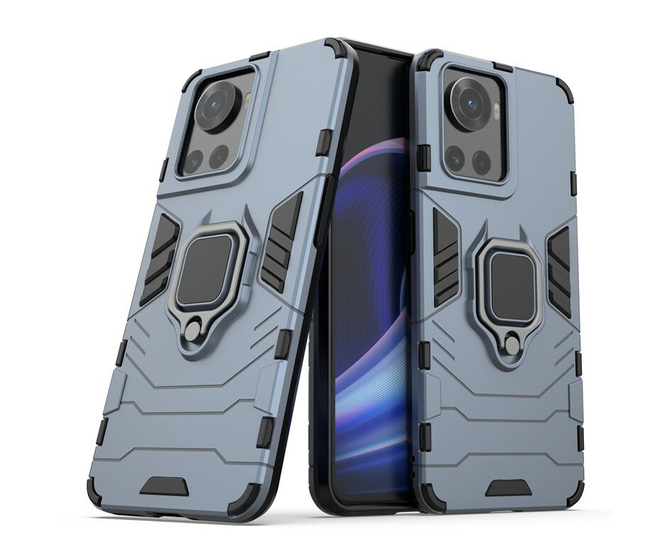 Противоударный усиленный ударопрочный чехол-бампер-пенал MyPads Heavy для OnePlus Ace синий