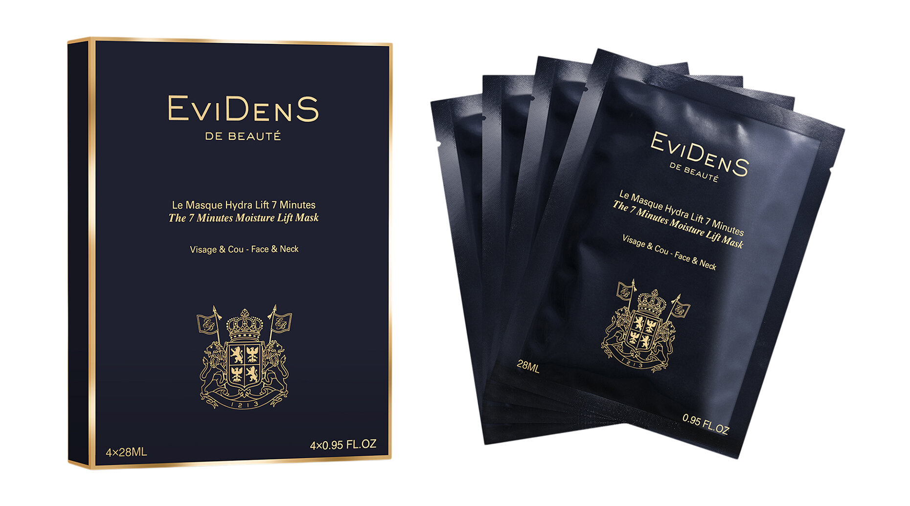 EVIDENS DE BEAUTE The 7 Minutes Moisture Lift Mask Маска 7 минутная увлажнение и лифтинг для лица и шеи, 28 мл, 4 шт.