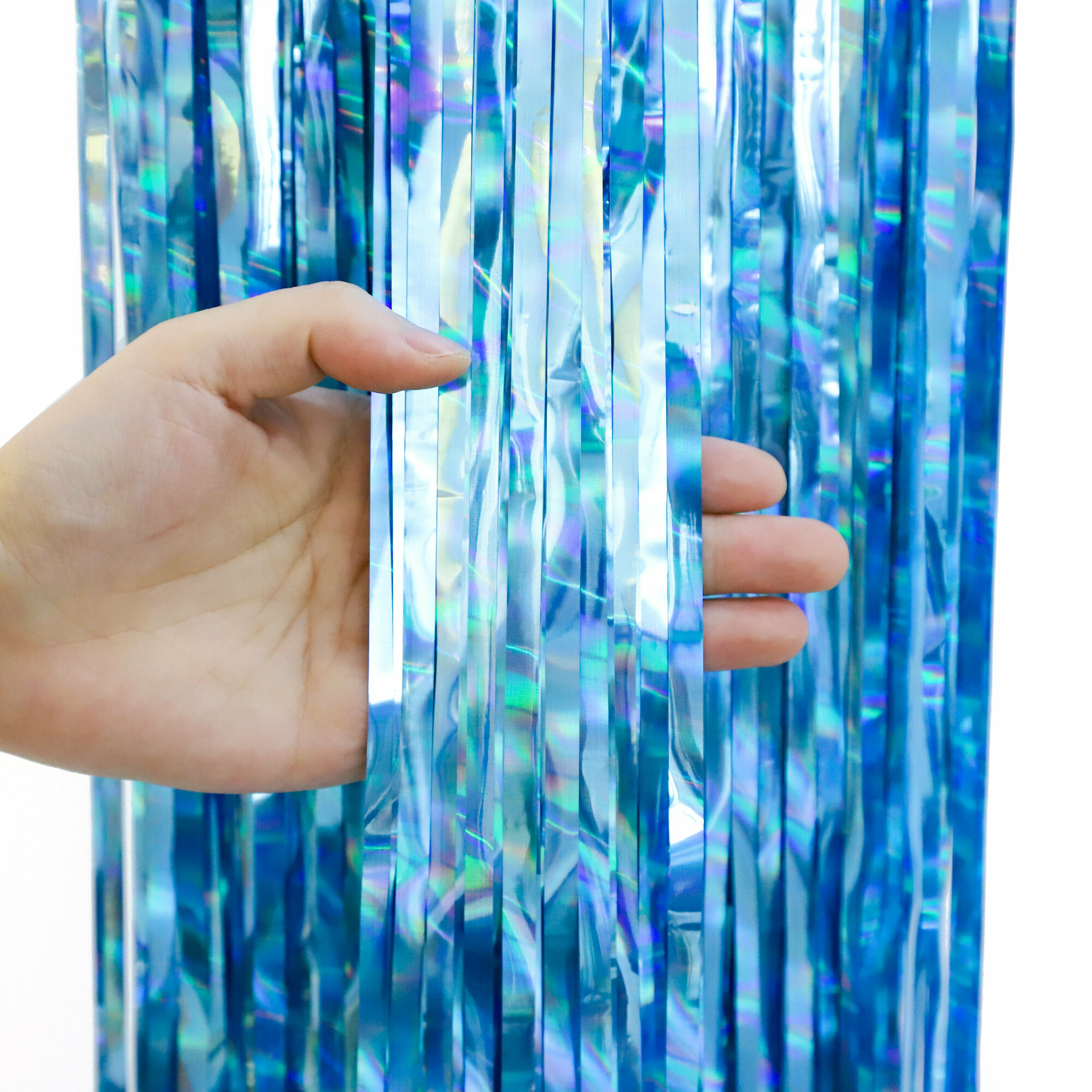 Занавес Дождик Электрик, Голубой, Голография, 100x200 см, 1