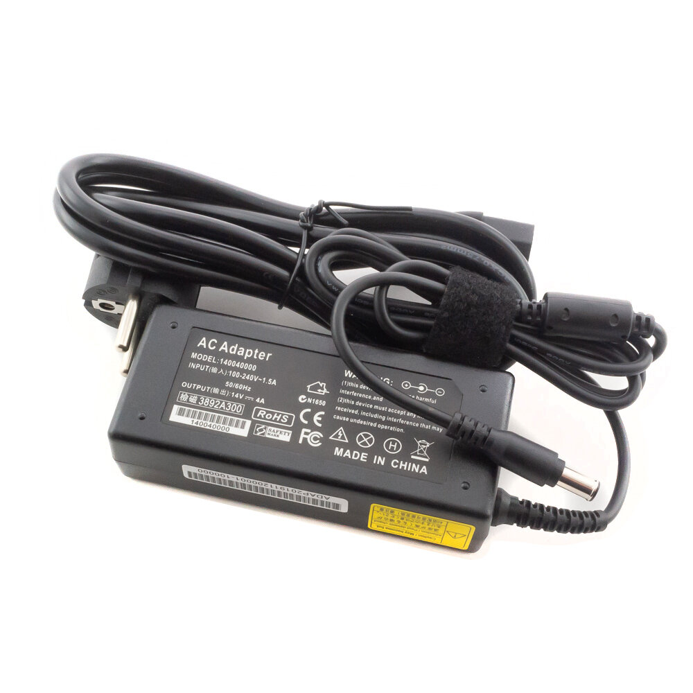 Блок питания (сетевой адаптер) для монитора Samsung 14V 4A 56W 6.5x4.4 мм с иглой черный, с сетевым кабелем