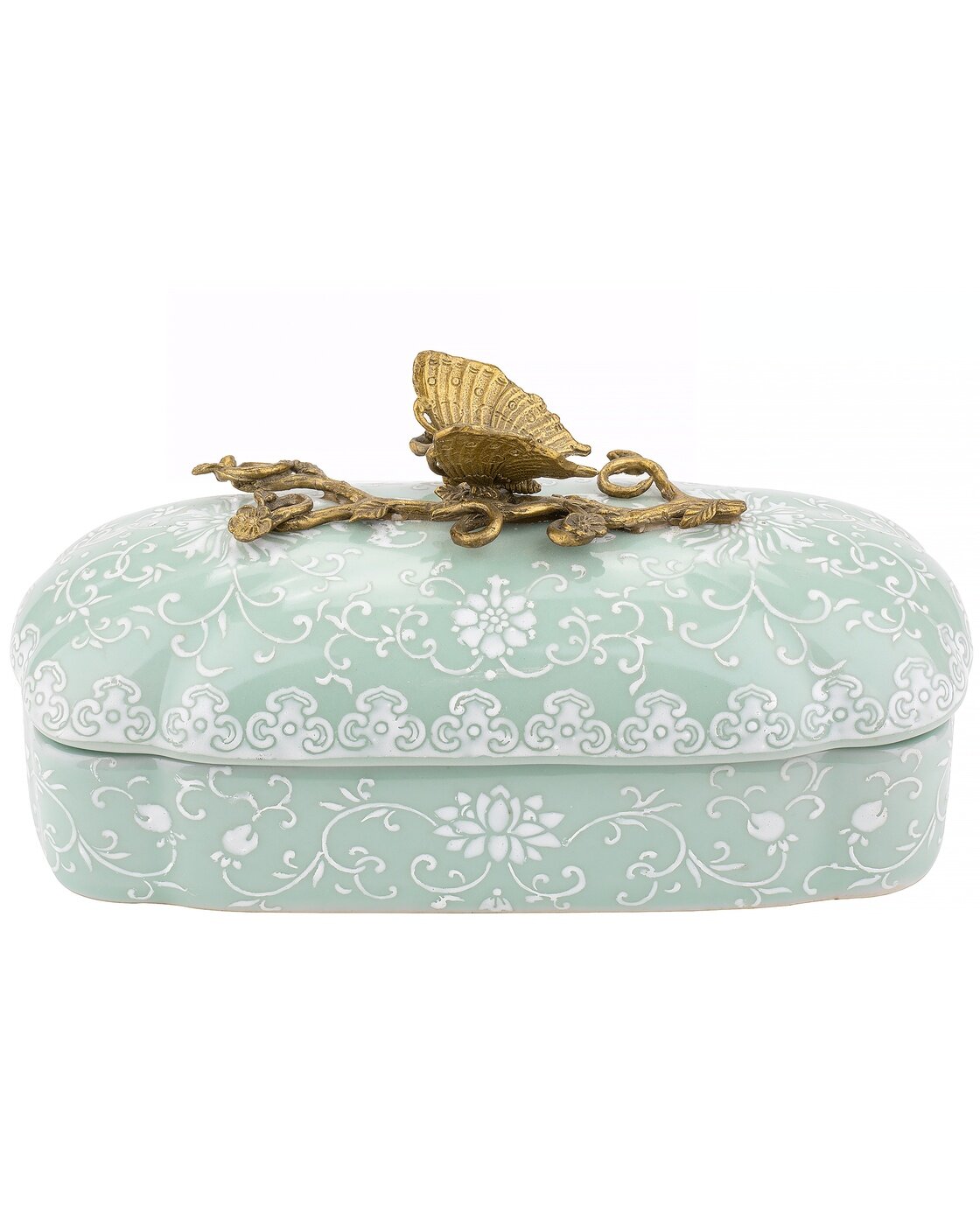 B696C/3/UW3930 Шкатулка 22x11x13см, Фарфор с бронзой, Glasar