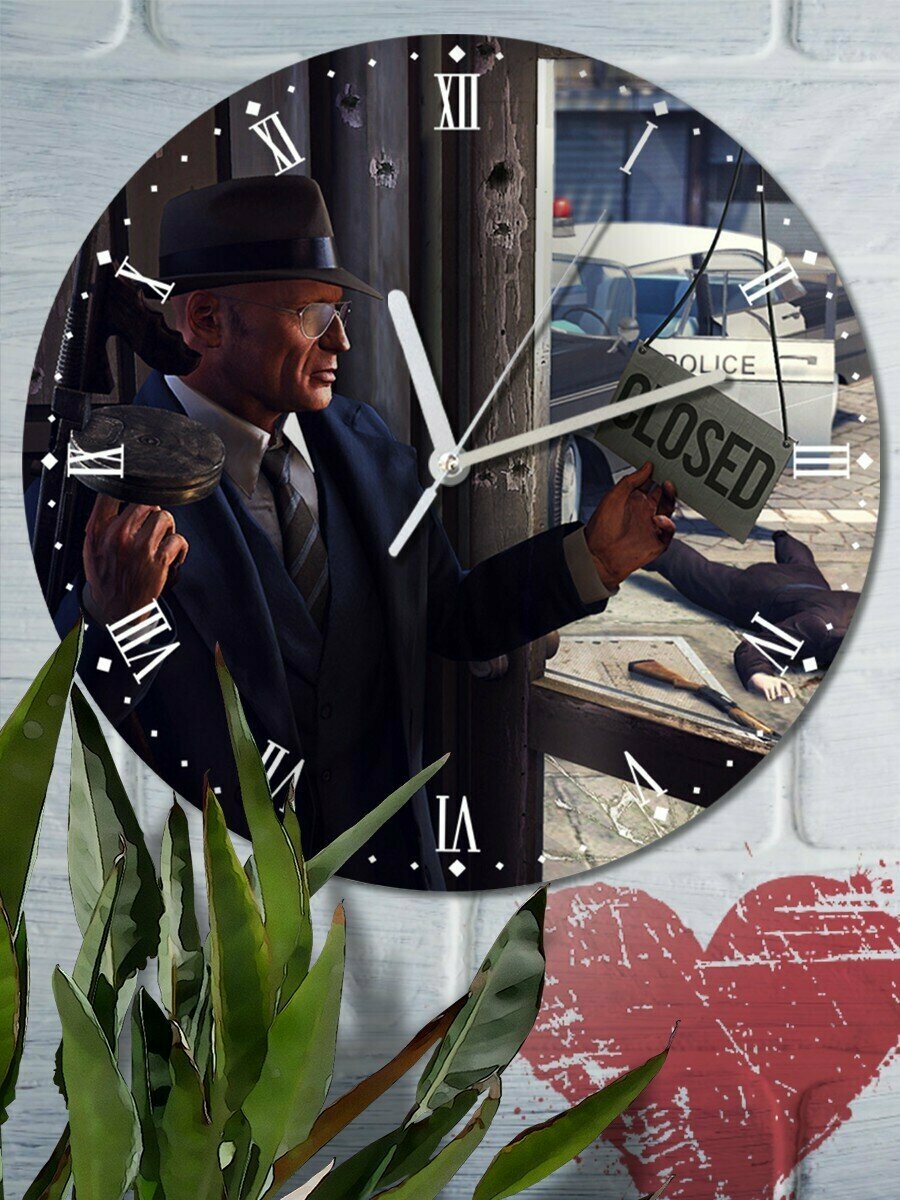 Настенные часы УФ с рисунком игры Mafia 2 - 4443
