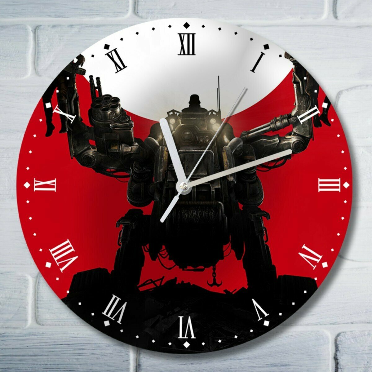 Настенные часы УФ с рисунком игры Wolfenstein The New Order Wolfenstein the Old Blood - 4414