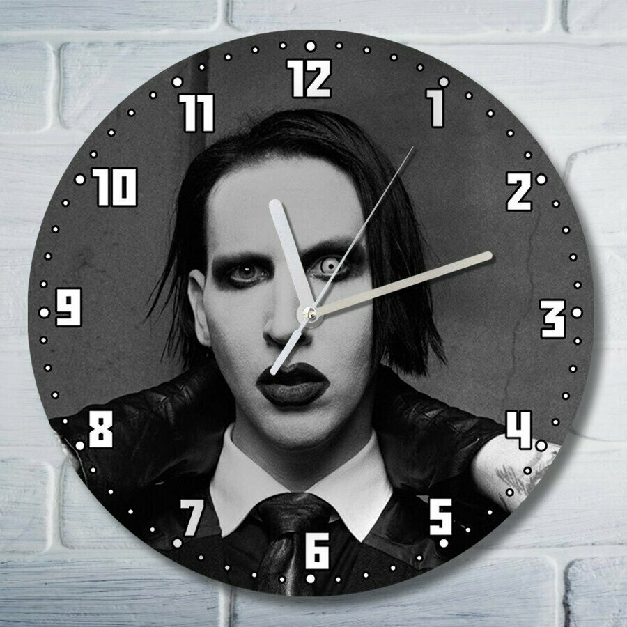 Настенные часы УФ с рисунком музыка Marilyn Manson - 3845