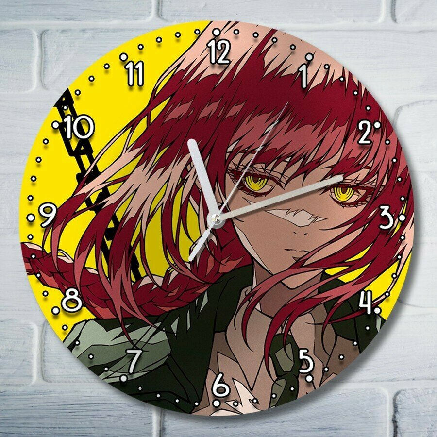 Настенные часы УФ с рисунком аниме Chainsaw Man - 3591