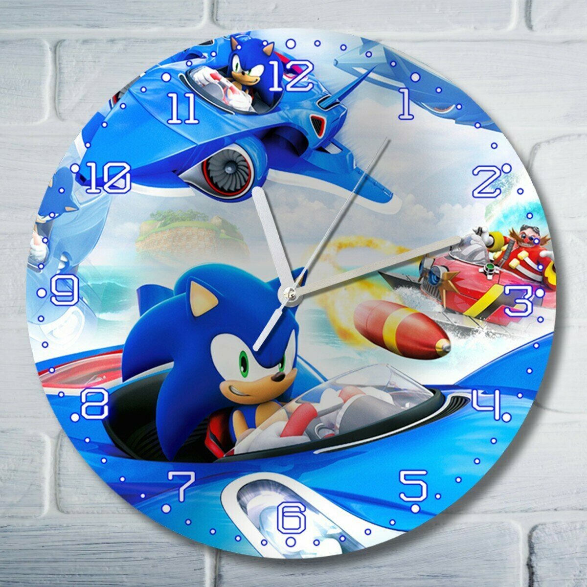 Настенные часы УФ с рисунком игры Sonic All-Stars Racing Transformed - 4596