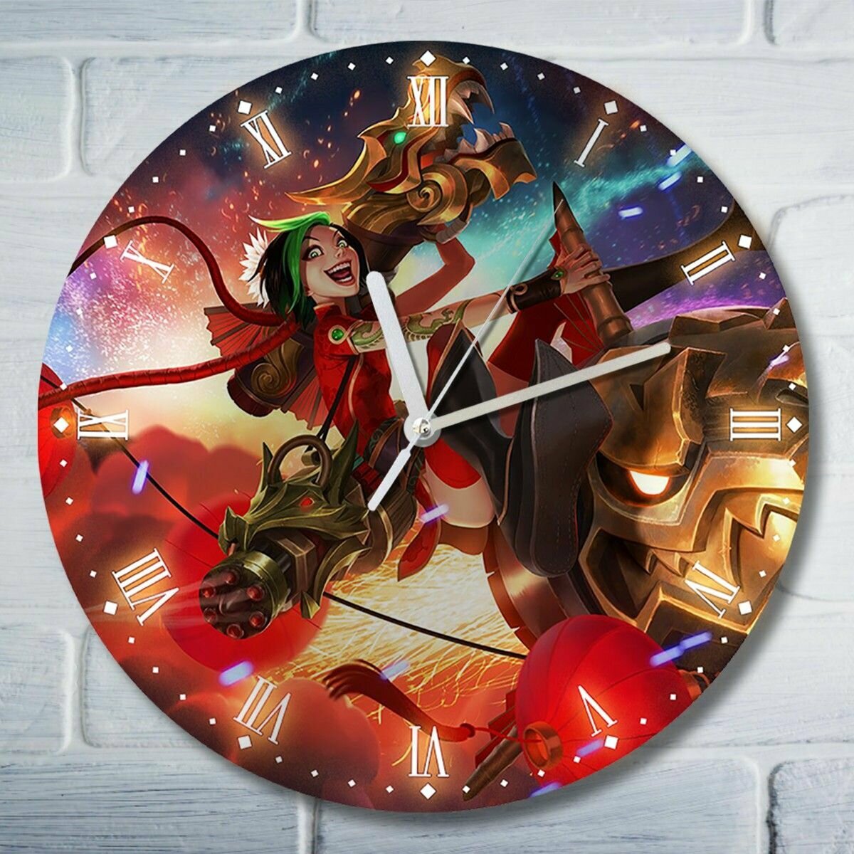 Настенные часы УФ игры league of legends, лига легенд, лол, новый год, рождество - 7010