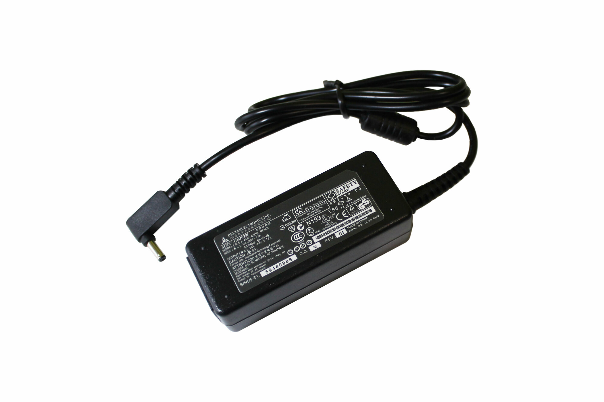 Блок питания (сетевой адаптер) OEM для ноутбуков Asus 19V 1.75A 33W 4x1.35 мм черный, без сетевого кабеля