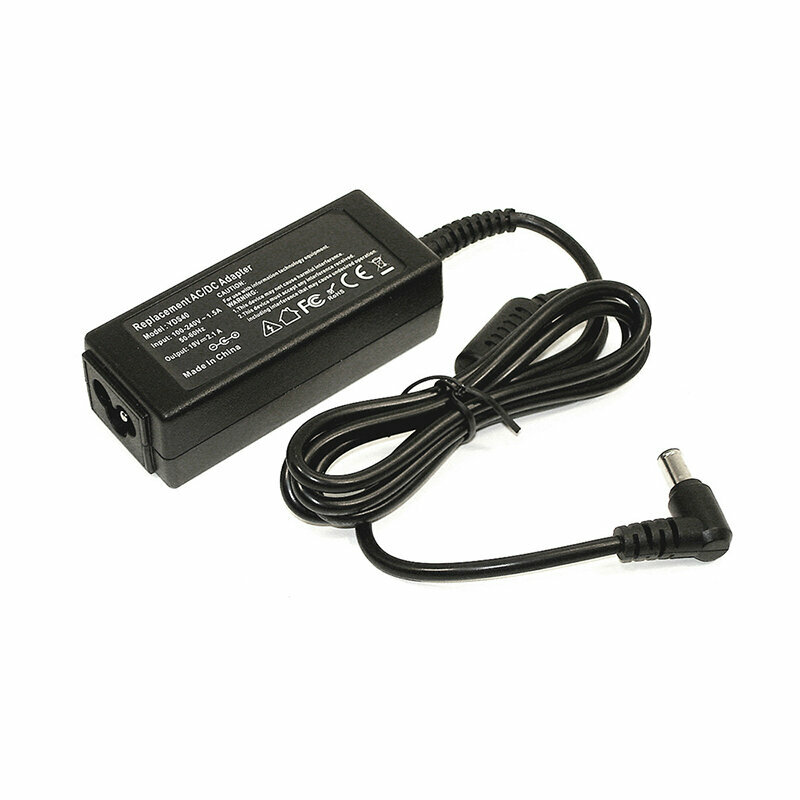 Блок питания (сетевой адаптер) для монитора и телевизора LCD 19V 2.1A 40W 6.5x4.4 мм OEM черный, с сетевым кабелем